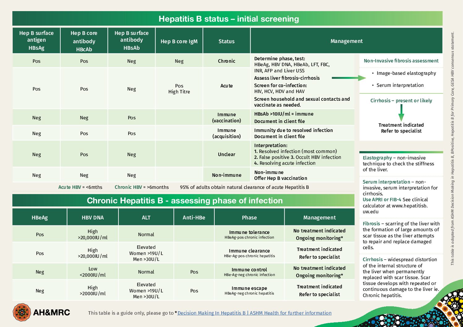 HBV Cheat Sheet | Health Information | AHMRC